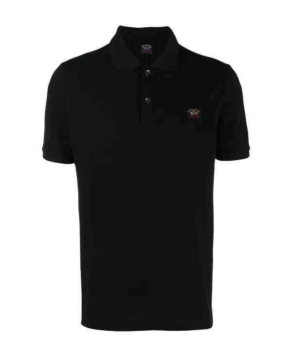 Paul & Shark Logo Patch Polo Shirt - Black