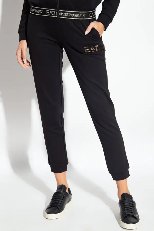 EA7 Logo Printed Drawstring Pants