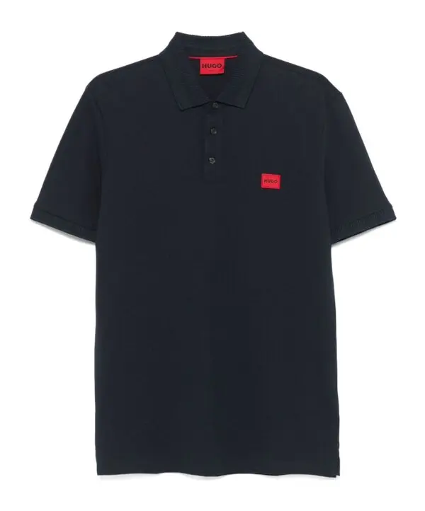 Hugo Boss Logo Patch Slim-fit Polo Shirt - Black