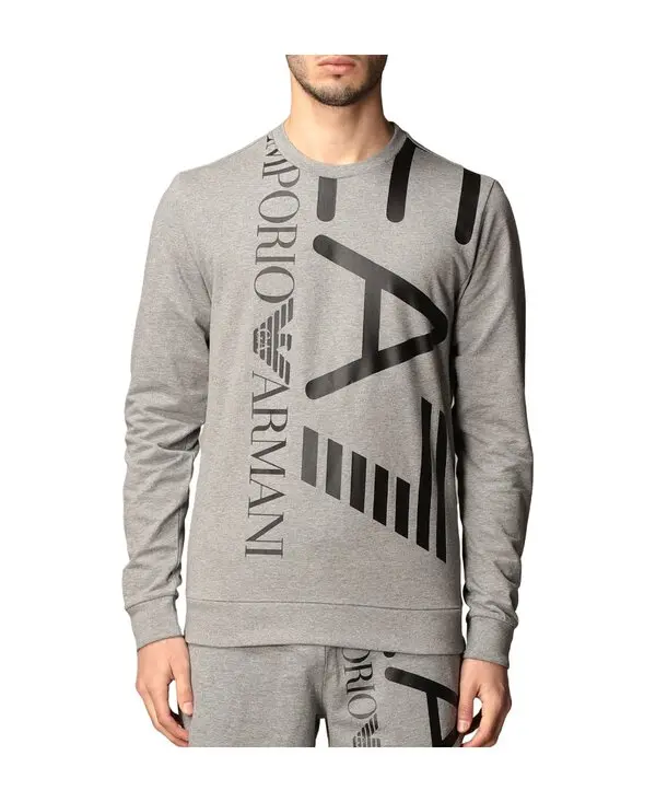 EA7 Logo Print Crewneck Sweatshirt