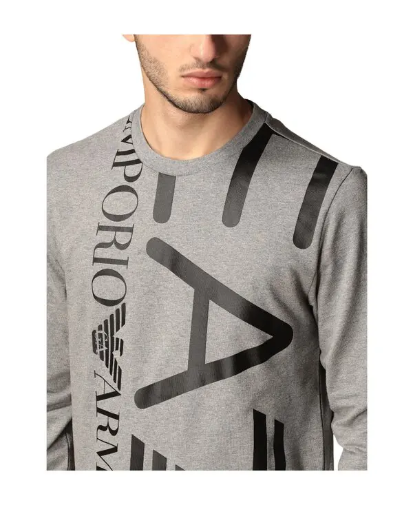 EA7 Logo Print Crewneck Sweatshirt