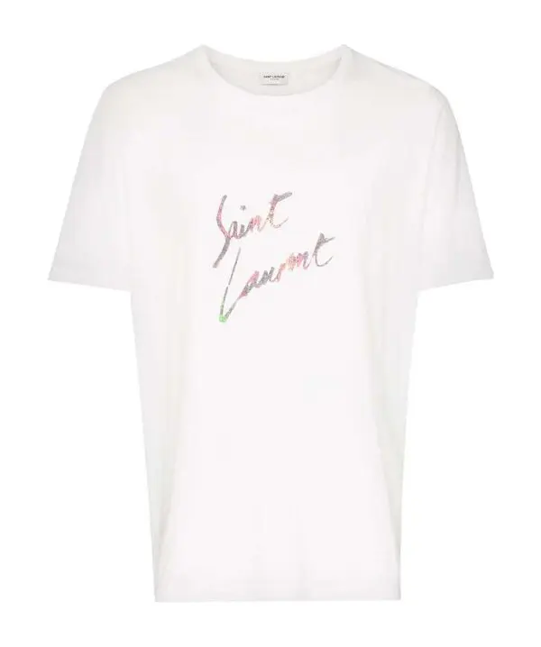 Saint Laurent Animal Print' T-shirt - White