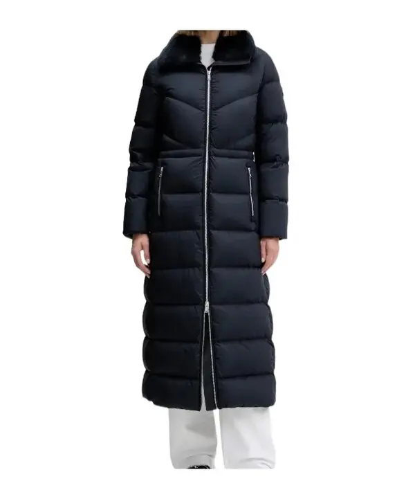 Moose Knuckles Fur-trim Longline Jacket - Blue