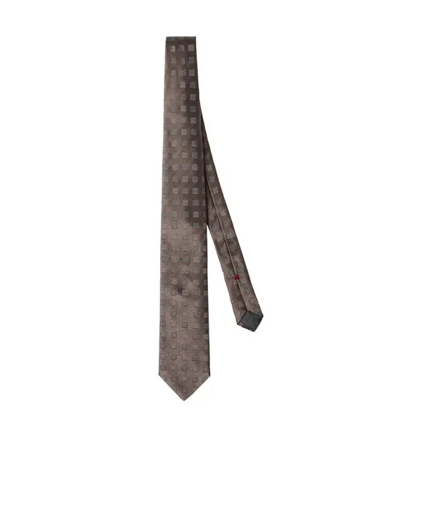 Brunello Cucinelli Jacquard-woven Silk Tie - Brown