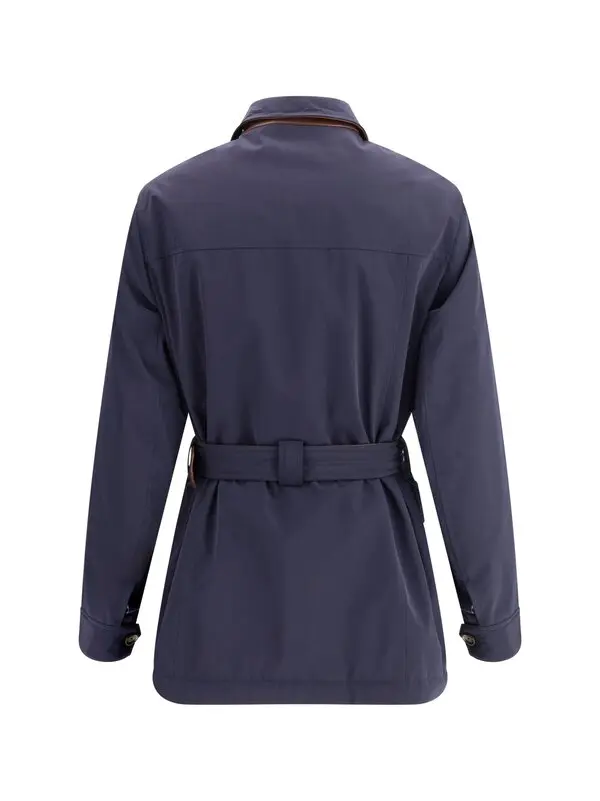 Brunello Cucinelli Belted Stand Collar Shirt Jacket