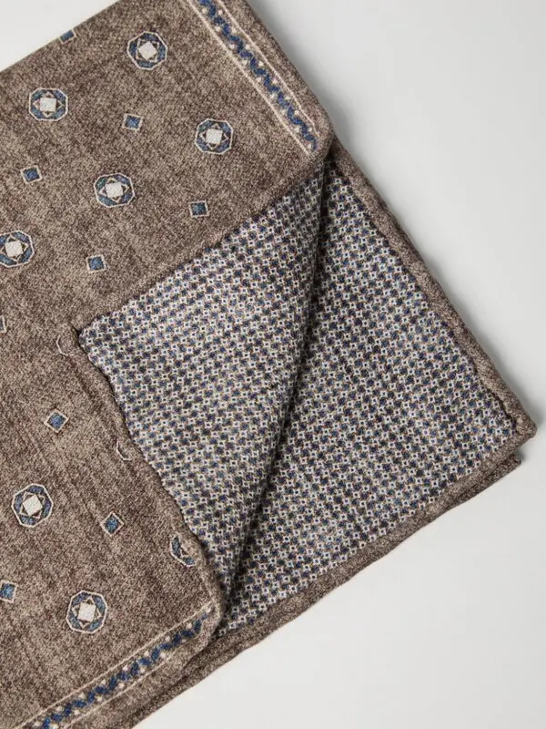Brunello Cucinelli Graphic-print Silk Pocket Square