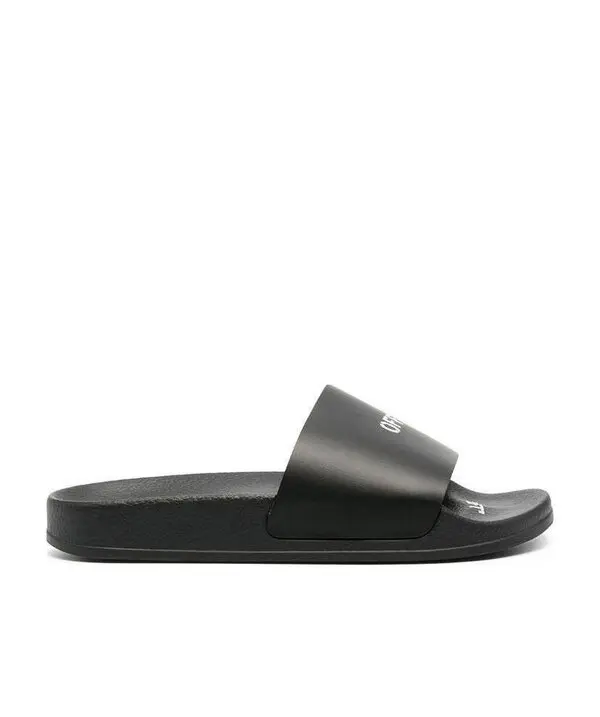 Off-White Arrows Logo Print Slides - Black