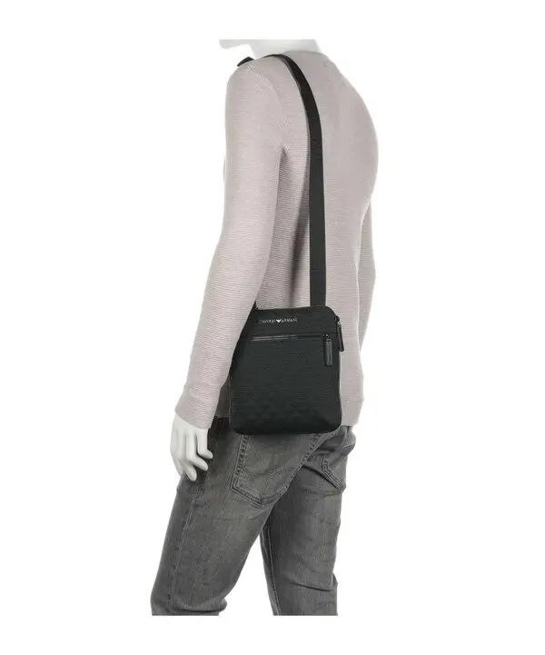 Emporio Armani All-over Jacquard Eagle Flat Shoulder Bag