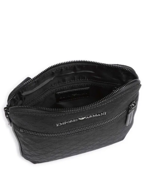 Emporio Armani All-over Jacquard Eagle Flat Shoulder Bag