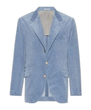 Brunello Cucinelli Corduroy Single-breasted Blazer - Blue