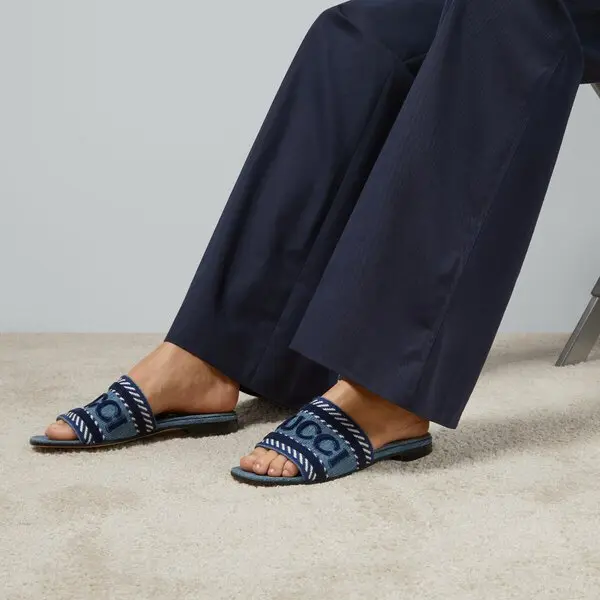 Gucci Script Block Heel Sandals