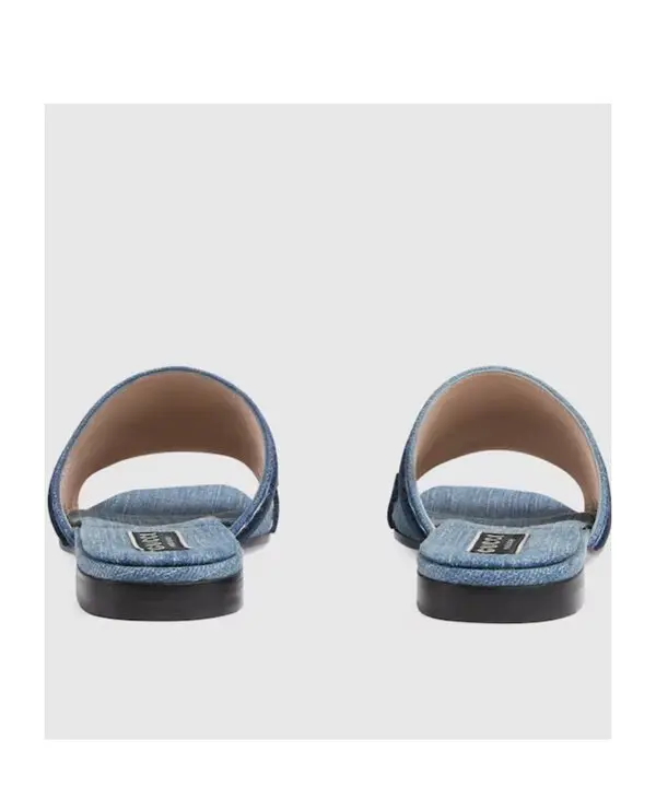 Gucci Script Block Heel Sandals