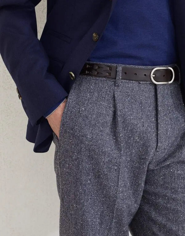 Brunello Cucinelli Herringbone Patterned Pants