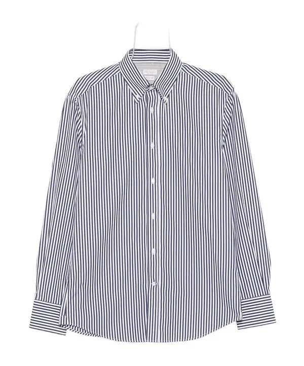 Brunello Cucinelli Striped Long-sleeve Shirt - White