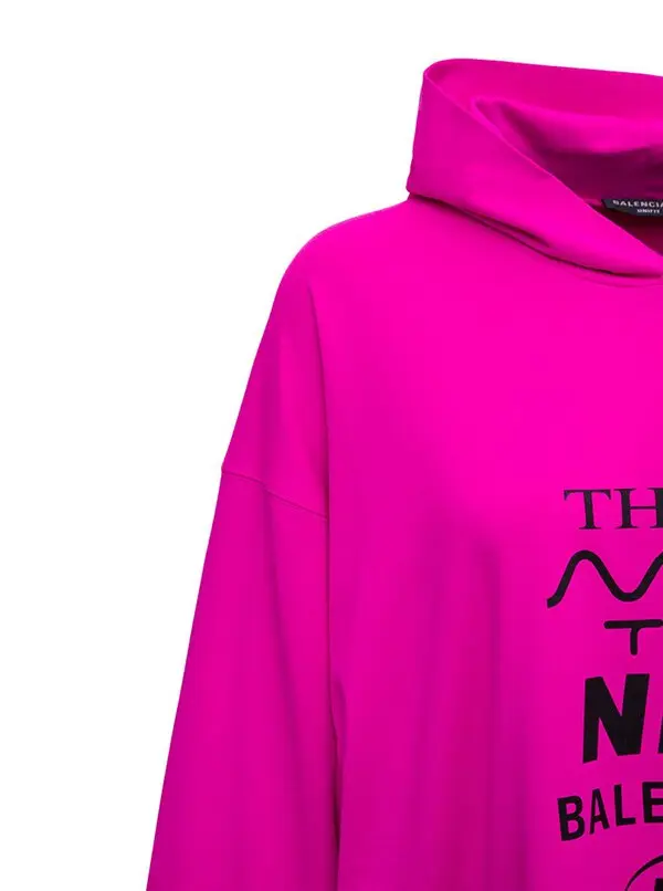 Balenciaga Printed Hooded Long Sleeve T-shirt