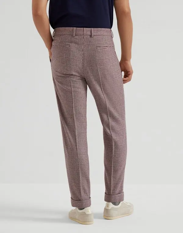 Brunello Cucinelli Plaid Pleated Cotton-cashmere Blend Trousers - Multicolor