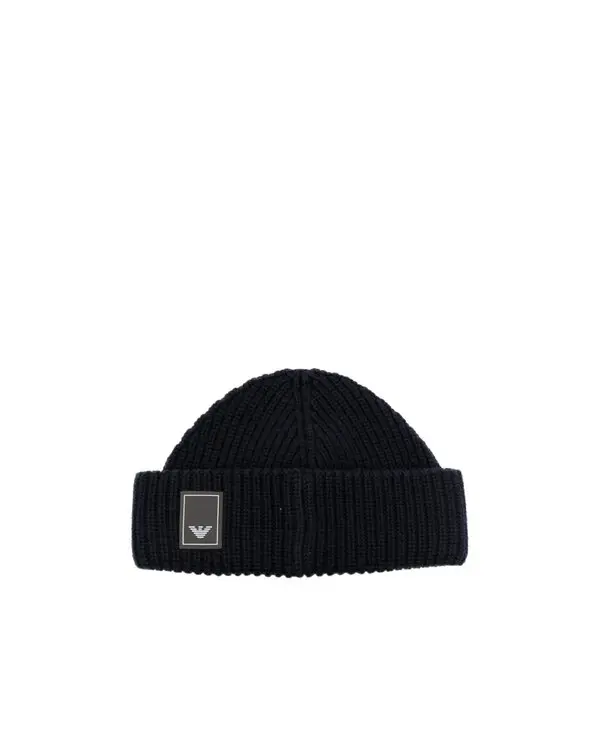 Emporio Armani Logo-patch Ribbed-knit Wool Beanie