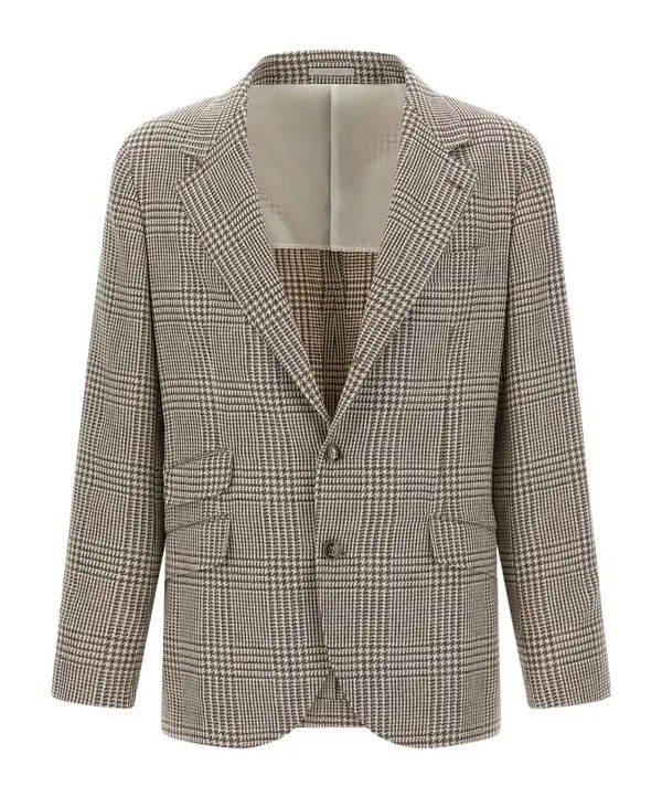 Brunello Cucinelli Single-breasted Houndstooth Jacket - Multi-color