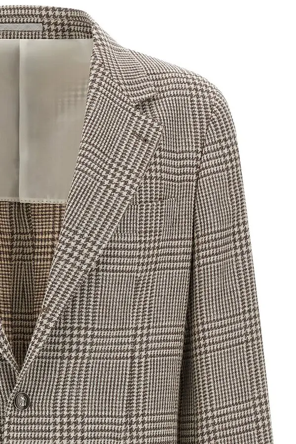 Brunello Cucinelli Single-breasted Houndstooth Jacket