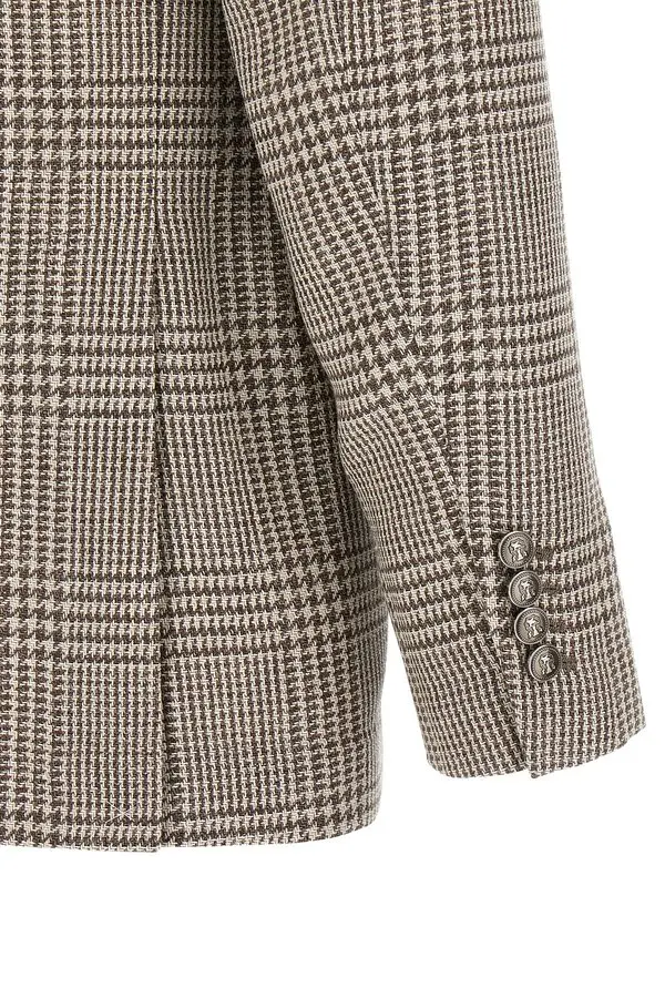 Brunello Cucinelli Single-breasted Houndstooth Jacket