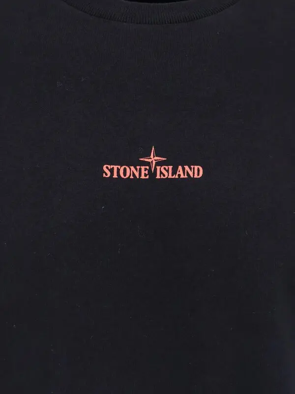 Stone Island Logo Printed Crewneck T-shirt