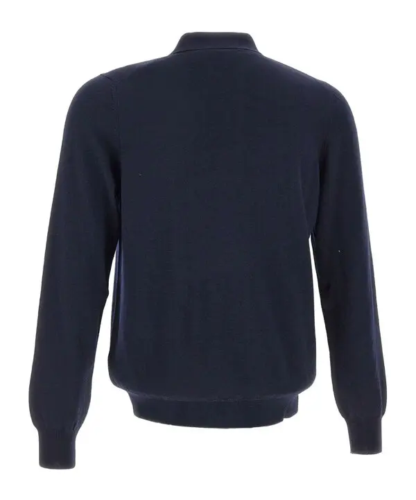 GRAN SASSO Long-sleeved Knitted Polo Shirt