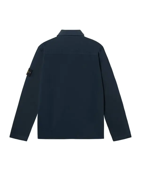 Stone Island Overshirt With Chest Pocket And Two-way Zip