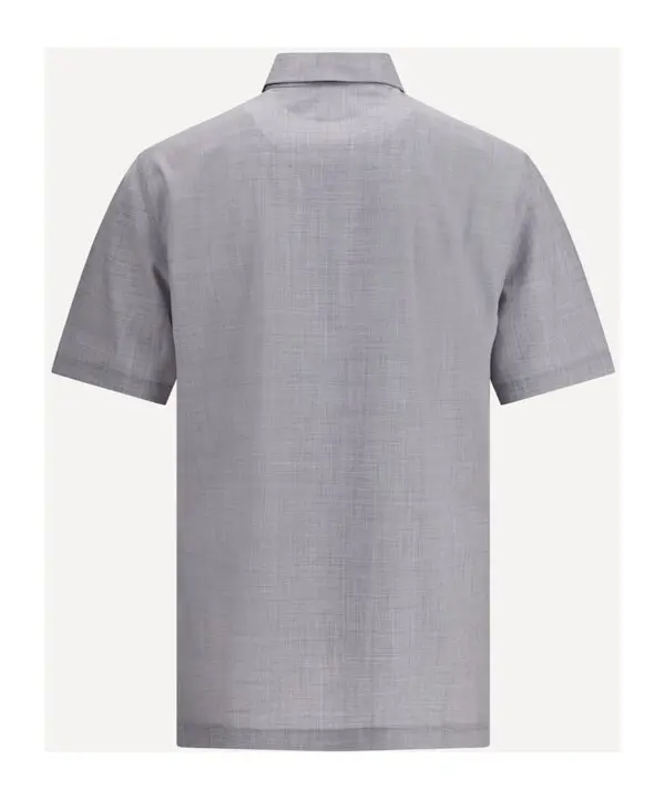 Brunello Cucinelli Logo Detailed Short Sleeved Polo Shirt - Grey