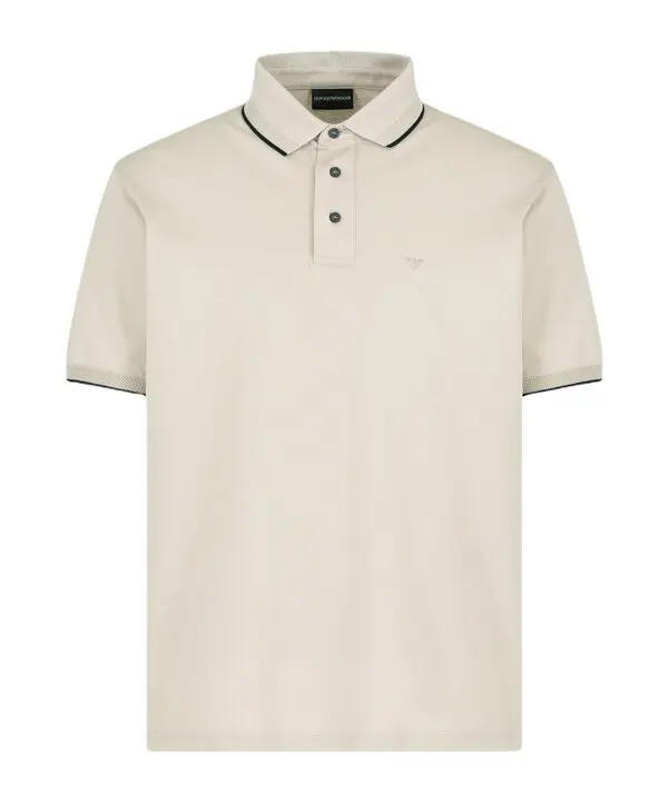 Emporio Armani Logo Embroidered Polo Shirt - White