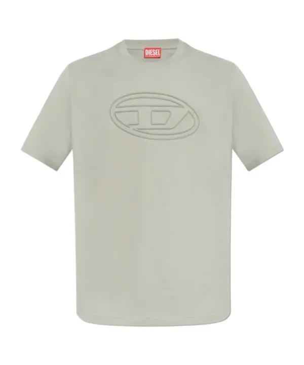 DIESEL® T-adjust-bigoval Embossed Oval D T-shirt - Gray