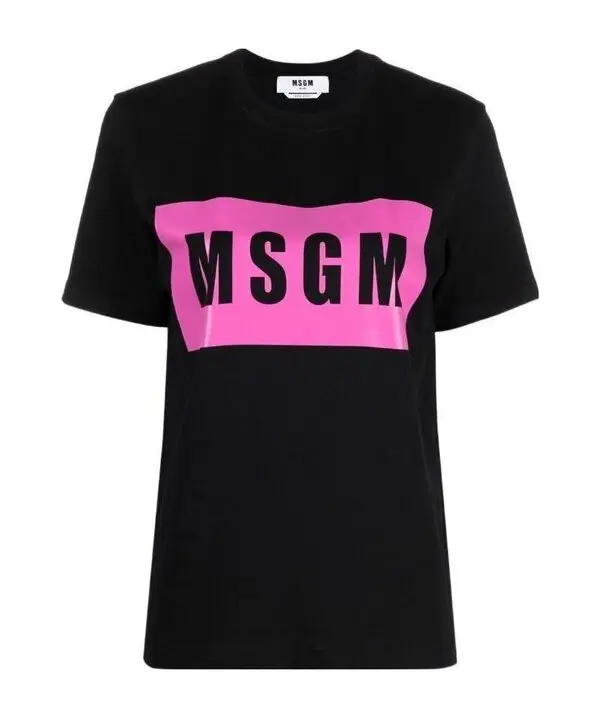 MSGM Logo-print Cropped T-shirt