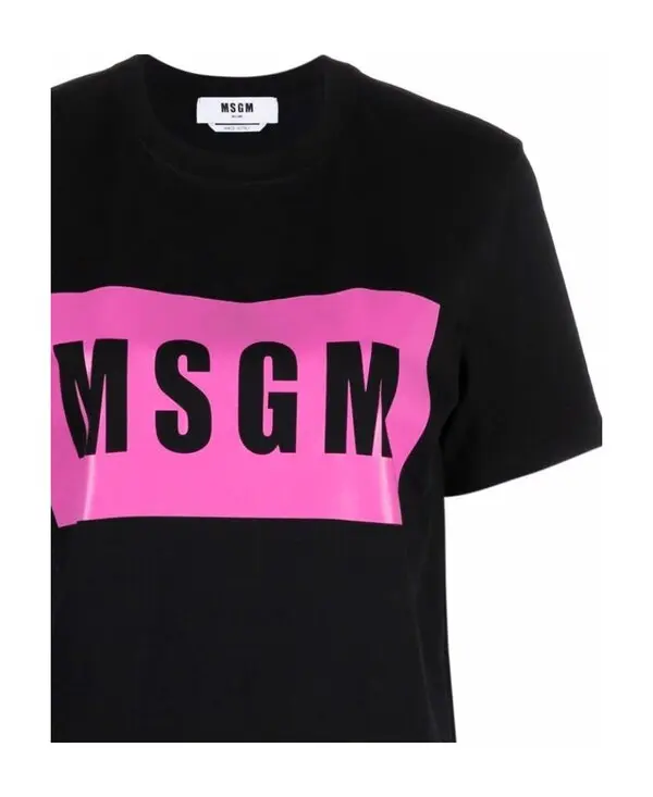 MSGM Logo-print Cropped T-shirt