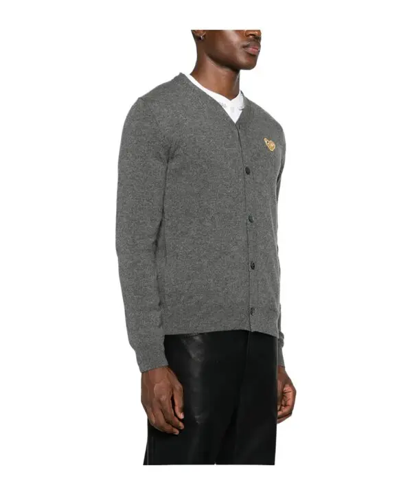Play Comme Des Garcon Comme Des Garçons Play Logo Patch Knitted Cardigan