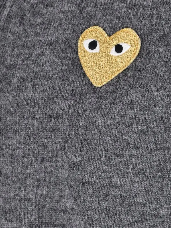 Play Comme Des Garcon Logo Patch Knitted Cardigan