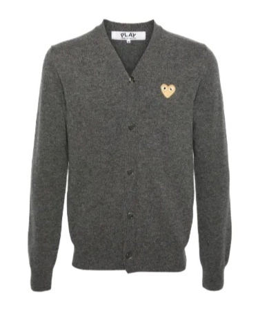 Play Comme Des Garcon Logo Patch Knitted Cardigan - No