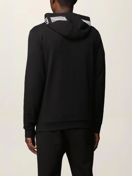 EA7 Logo-printed Hooded Hoodie - Black
