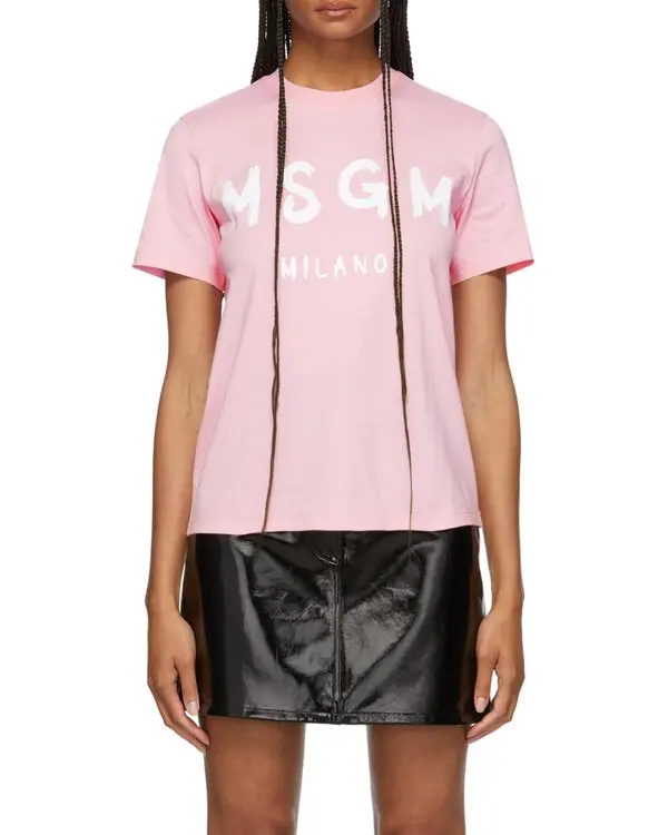 MSGM Logo Printed Crewneck T-shirt