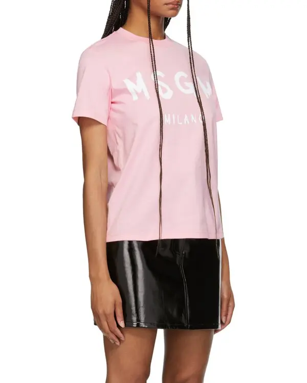MSGM Logo Printed Crewneck T-shirt