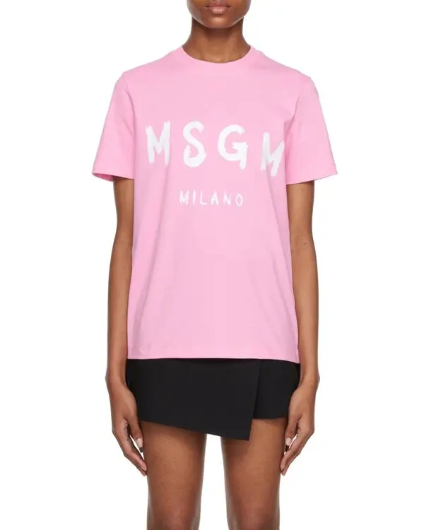 MSGM Logo Printed Crewneck T-shirt