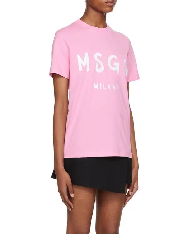MSGM Logo Printed Crewneck T-shirt