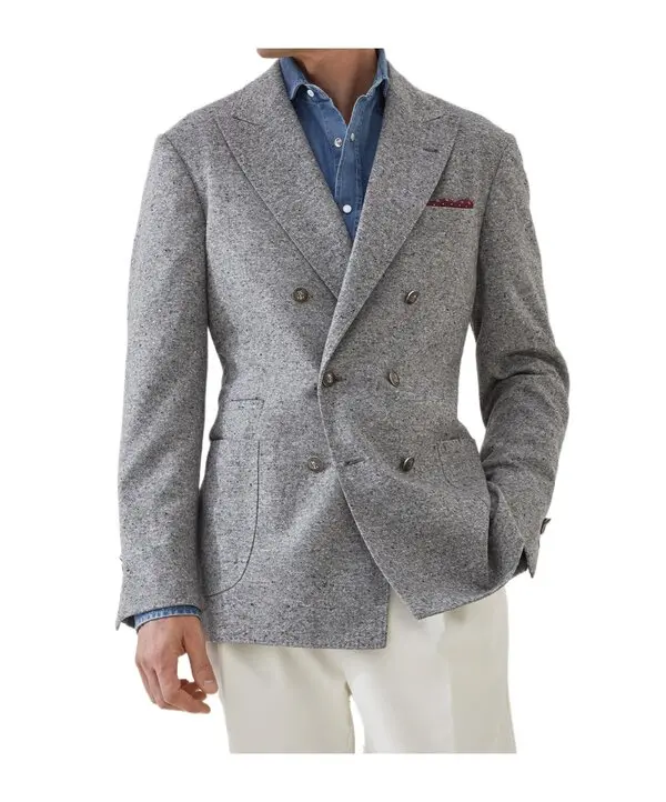 Brunello Cucinelli Grisaille One-and-a-half Breasted Deconstructed Blazer - Gray