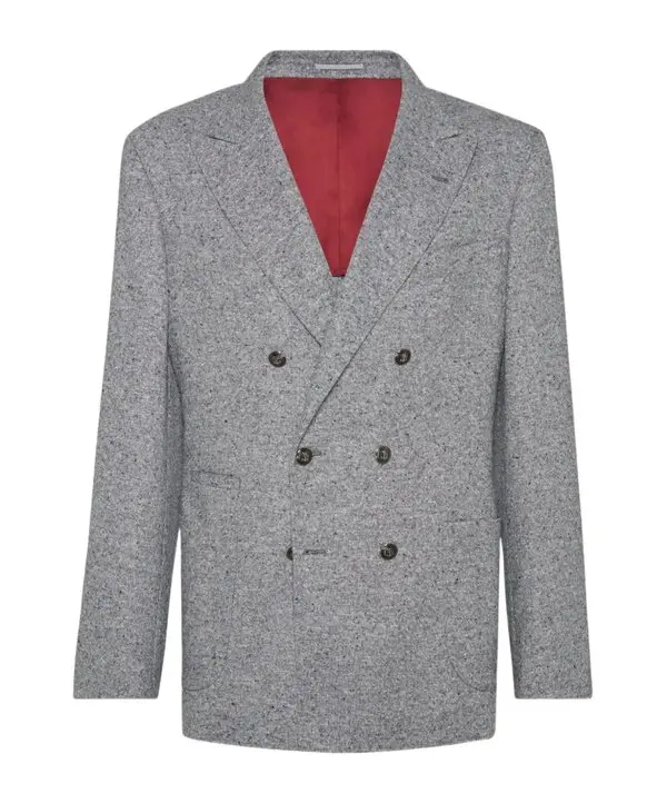 Brunello Cucinelli Grisaille One-and-a-half Breasted Deconstructed Blazer