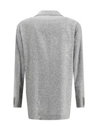 Brunello Cucinelli Grisaille One-and-a-half Breasted Deconstructed Blazer