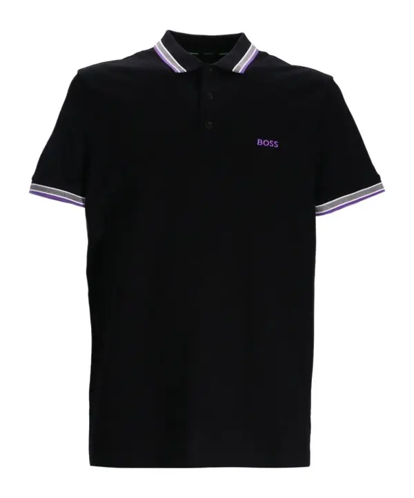 Hugo Boss Logo-embroidered Polo Shirt - Black