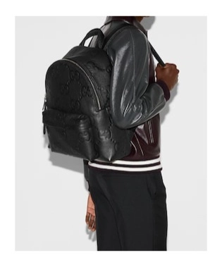 Gucci Jumbo Gg Embossed Leather Backpack
