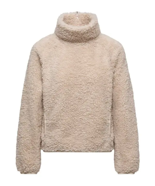 Moncler Teddy Fleece Turtleneck Sweatshirt - Light Beige