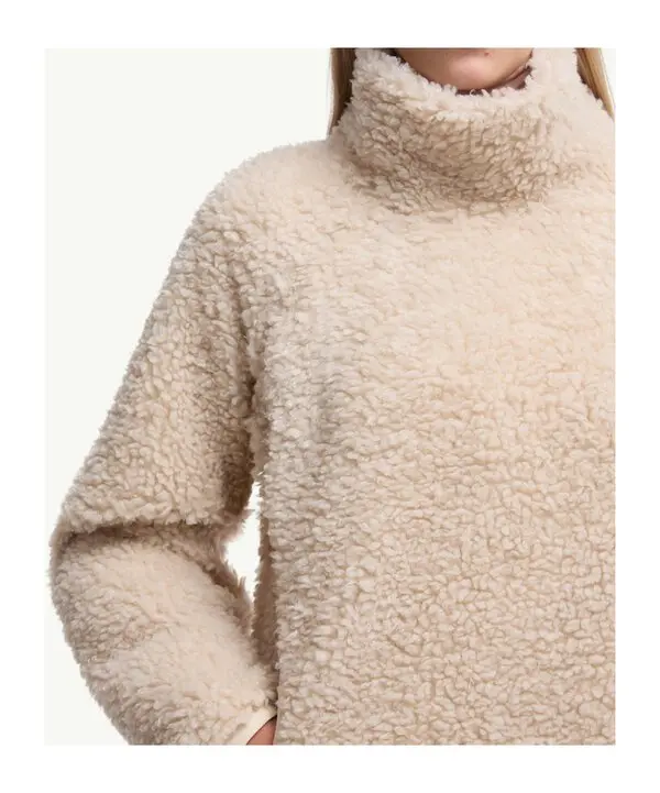 Moncler Teddy Fleece Turtleneck Sweatshirt - Light Beige