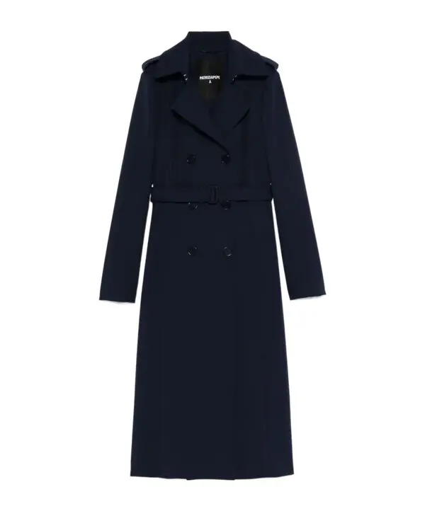 Patrizia Pepe Double-breasted Belted Coat - Black