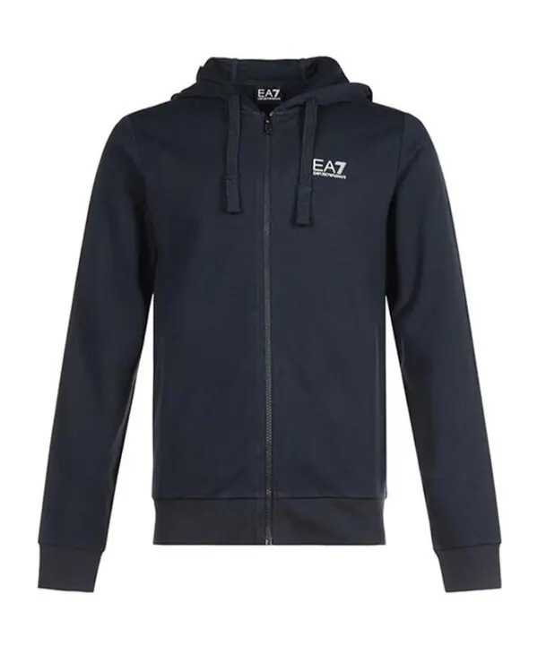 EA7 Logo-embellished Zip-up Hoodie