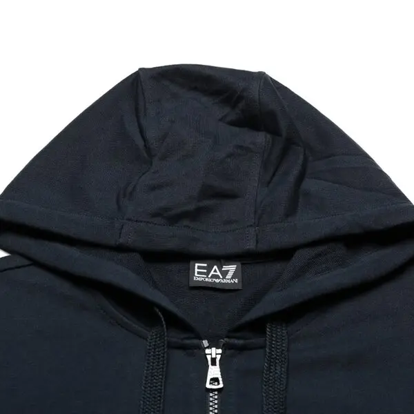 EA7 Logo-embellished Zip-up Hoodie